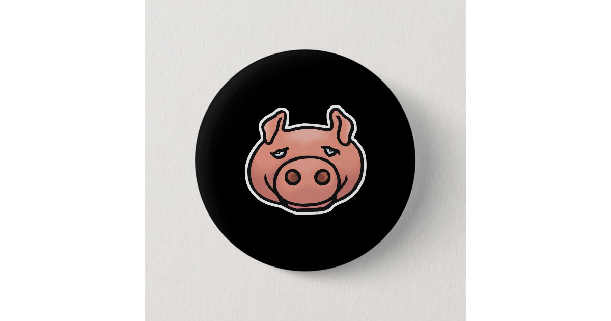 goofy pig face button | Zazzle