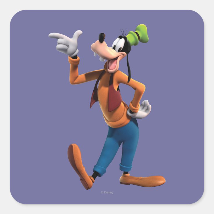 Goofy | Pointing Square Sticker | Zazzle