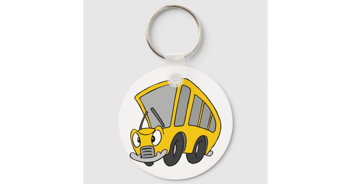 Goofy School Bus Keychain | Zazzle