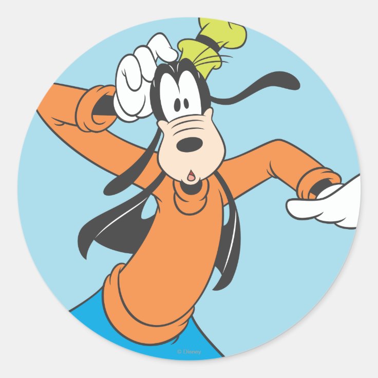 Goofy | Scratching Head Classic Round Sticker | Zazzle