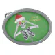 Goofy Skeleton Ornaments Santa Hat on Green Belt Buckle | Zazzle