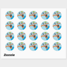 Goofy | Slipping Classic Round Sticker | Zazzle