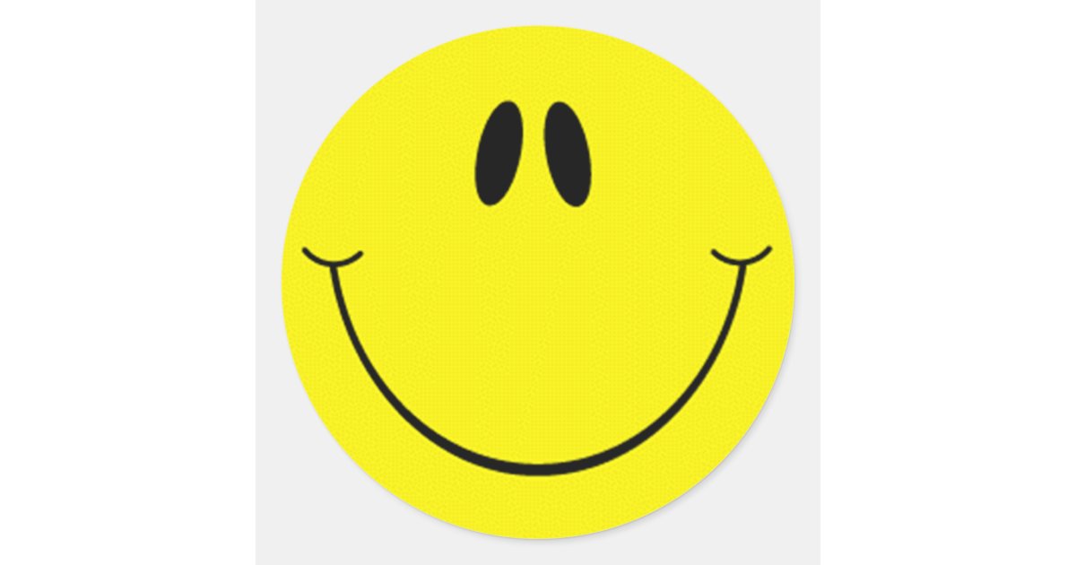 Goofy Smile Face Classic Round Sticker | Zazzle