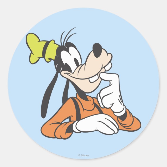 Goofy | Thinking Classic Round Sticker | Zazzle.com