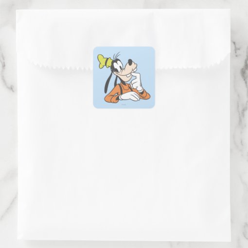 Goofy | Thinking Square Sticker | Zazzle