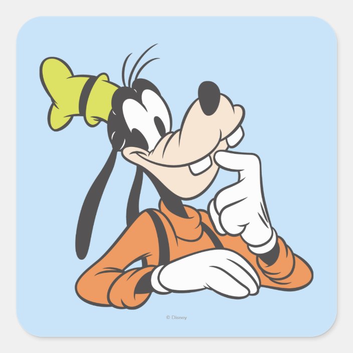 Goofy | Thinking Square Sticker | Zazzle.com