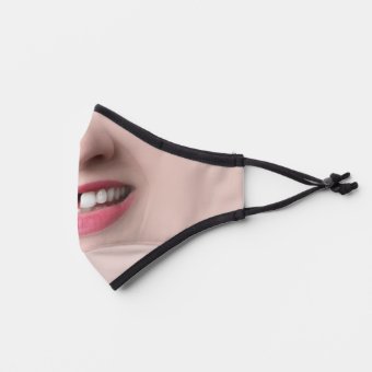 Goofy Woman's Smile With Missing Tooth Premium Face Mask | Zazzle