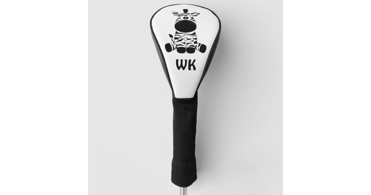 Goofy Zebra Initial Golf Head Cover | Zazzle