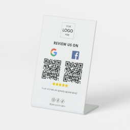 Google Facebook Review QR Code Pedestal Sign | Zazzle