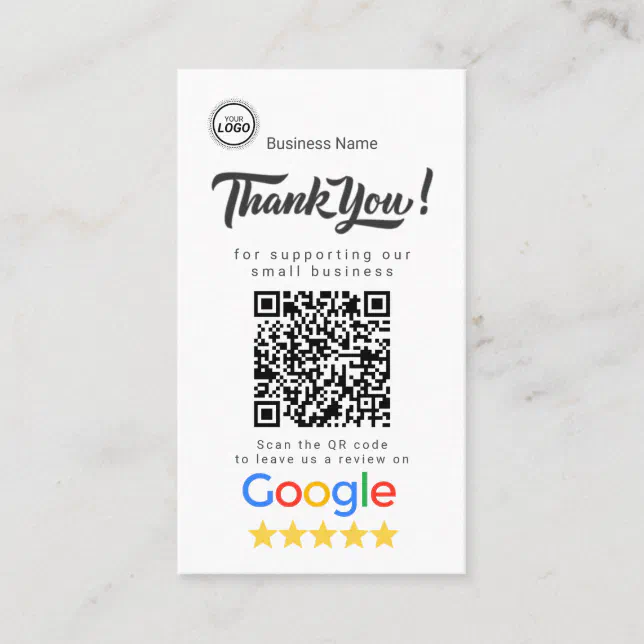 Google Review Business Card Template | Zazzle