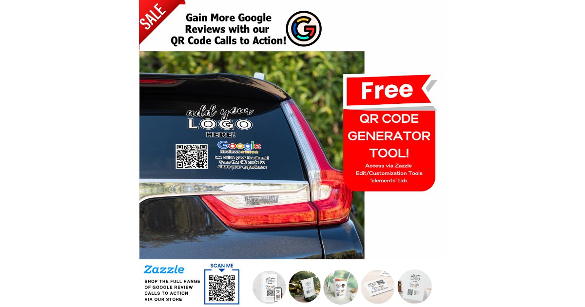 Google Review Call To Act Window Stickers QR CODE | Zazzle