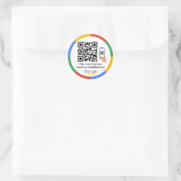 Google Review QR Code Classic Round Sticker | Zazzle