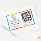 Google Review QR Code Rectangular Sticker | Zazzle