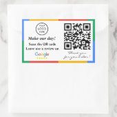 Google Review QR Code Rectangular Sticker | Zazzle