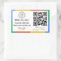 Google Review QR Code Rectangular Sticker | Zazzle
