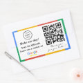 Google Review QR Code Rectangular Sticker | Zazzle