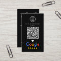 Google Review QR Code Thank You Sleek Black Business Card | Zazzle