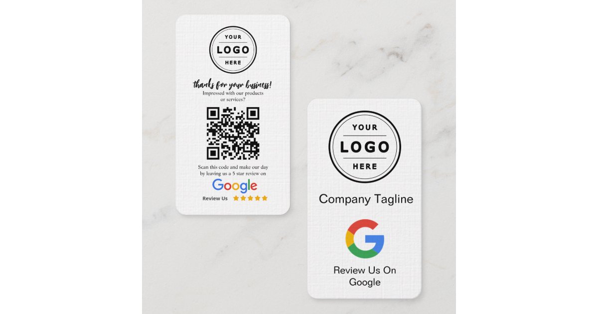Google Review Request Card with Logo and QR Code | Zazzle