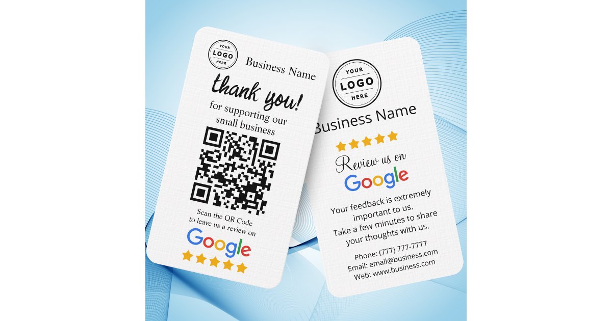 Google Review Request Card with QR code | Zazzle