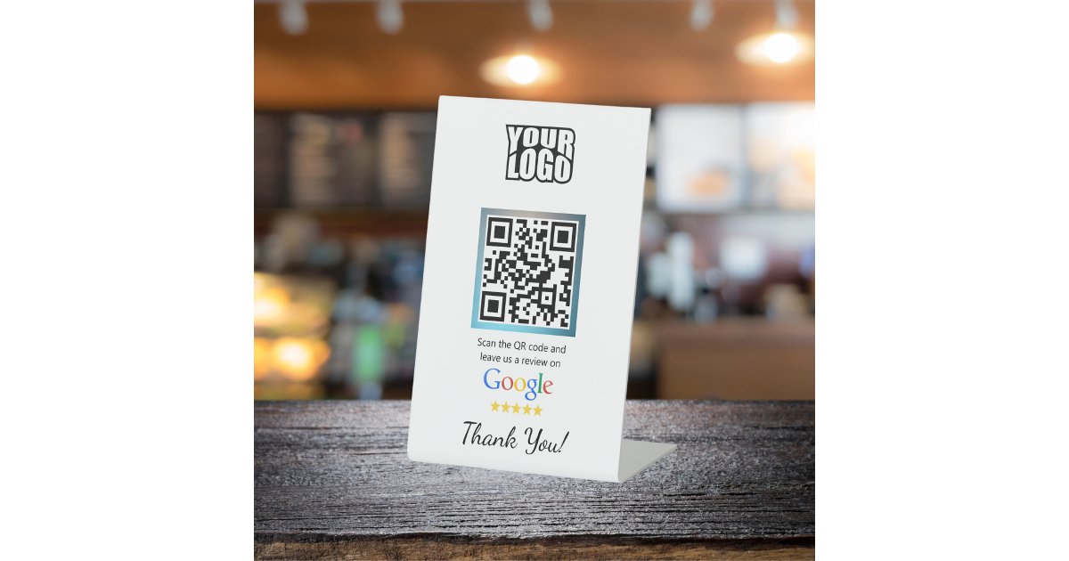 Google Review Stand With QR Code Pedestal Sign | Zazzle