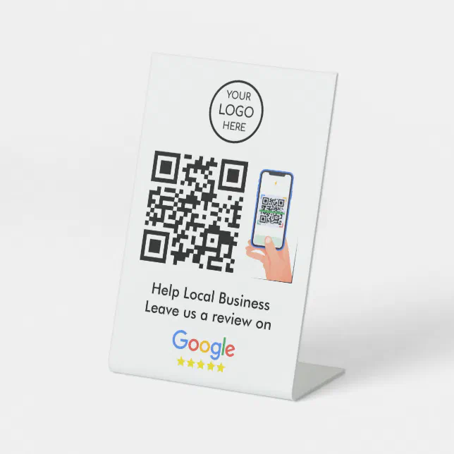 Google Reviews | Business Feedback QR Code Pedestal Sign | Zazzle