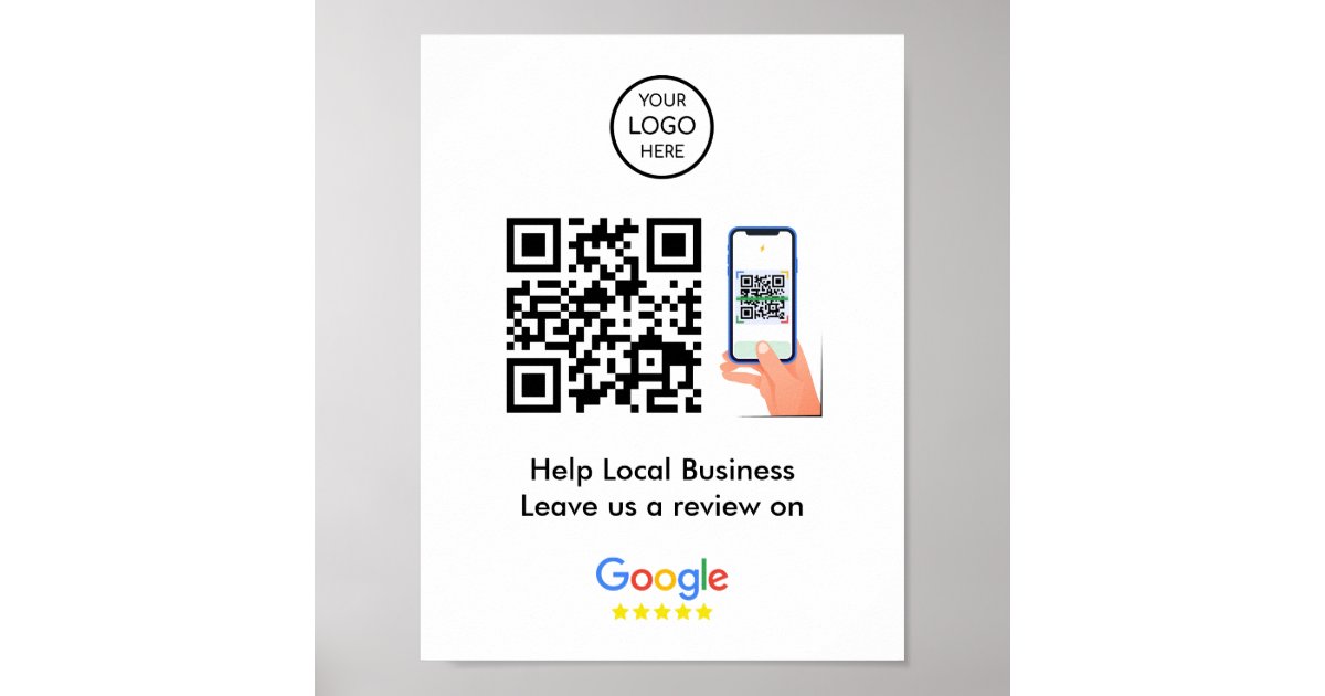 Google Reviews | Business Feedback QR Code Poster | Zazzle