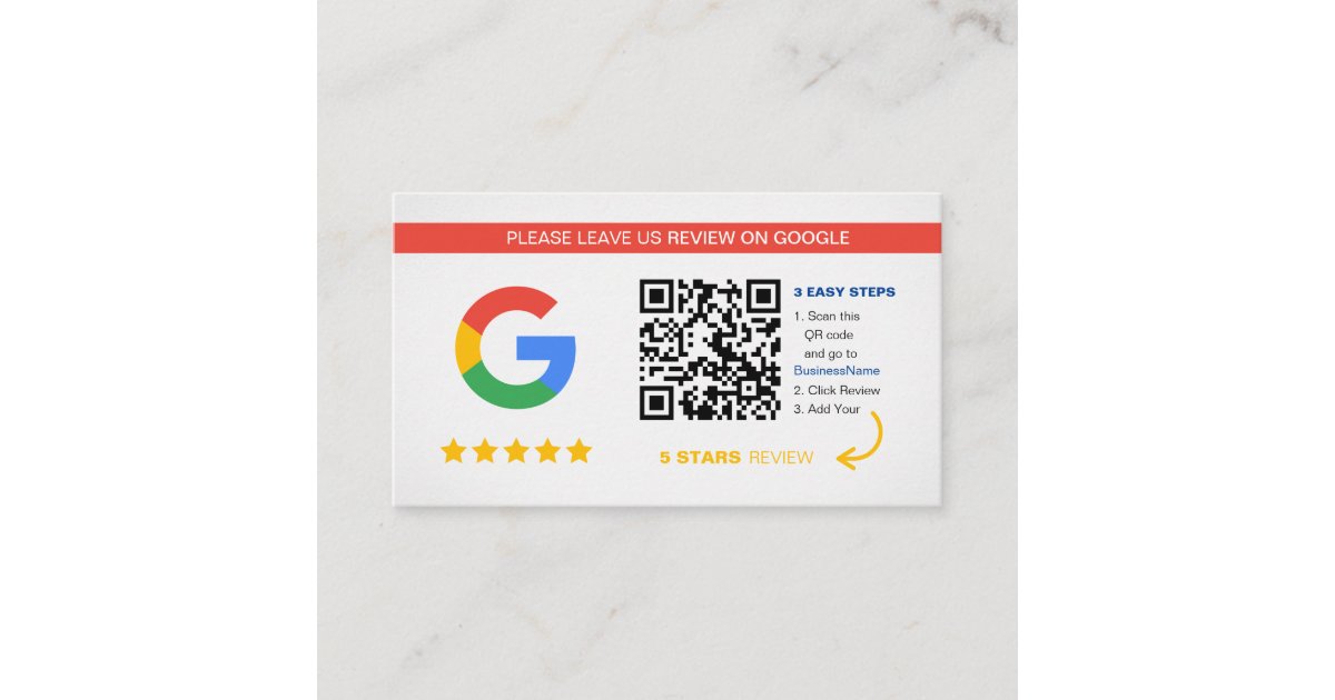Google Reviews | Business QR Code Thank You Business Card | Zazzle