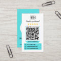 Google Reviews | Business Review Turquoise QR Code Business Card | Zazzle