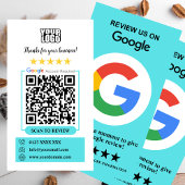 Google Reviews | Business Review Turquoise QR Code Business Card | Zazzle