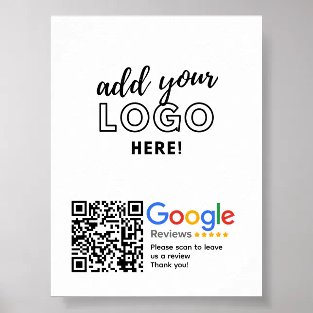 GOOGLE REVIEWS QR code Custom Branded Poster | Zazzle