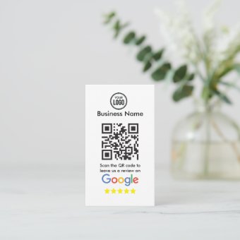 Google Reviews With QR Code And Business Logo Enclosure Card | Zazzle