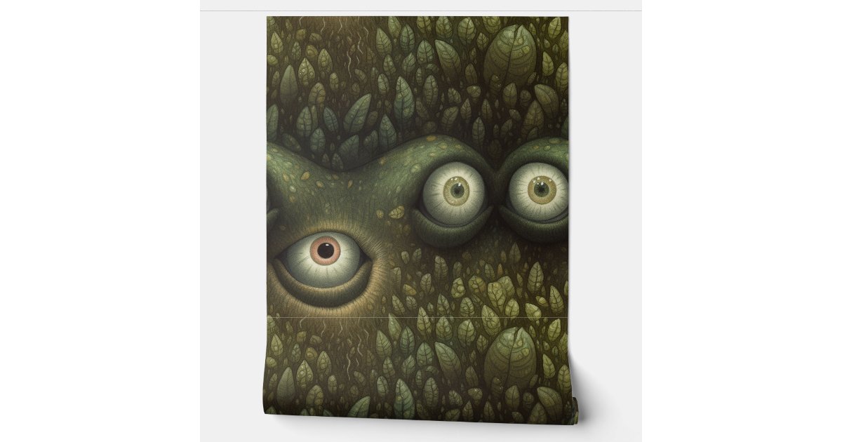 Googly Eyed Garden Botanical Wallpaper | Zazzle