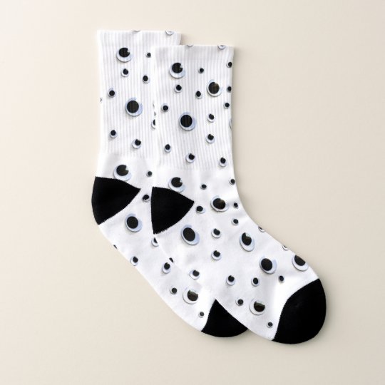 Googly Eyes Black and White Funny Cute Socks | Zazzle.com