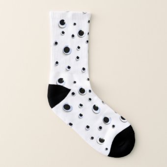 Googly Eyes Black and White Funny Cute Socks | Zazzle