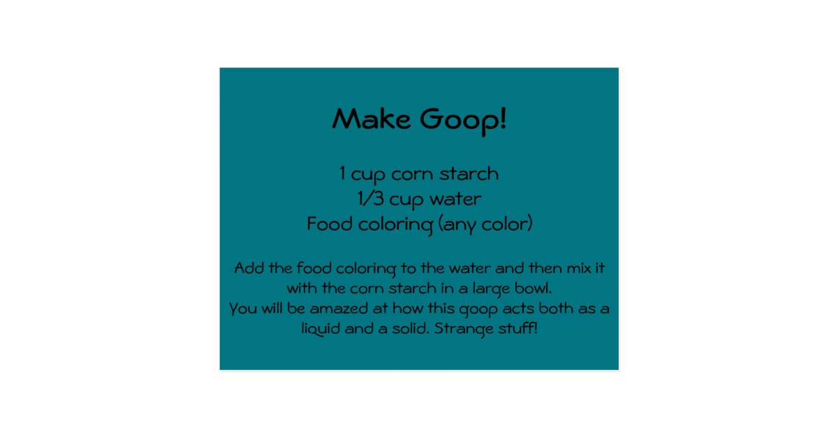 Goop Recipe Postcard | Zazzle.com