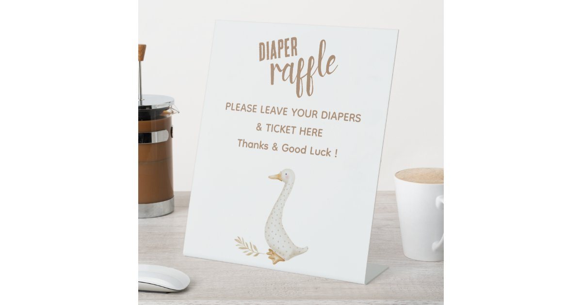 Goose Baby Shower Diaper Raffle Sign | Zazzle