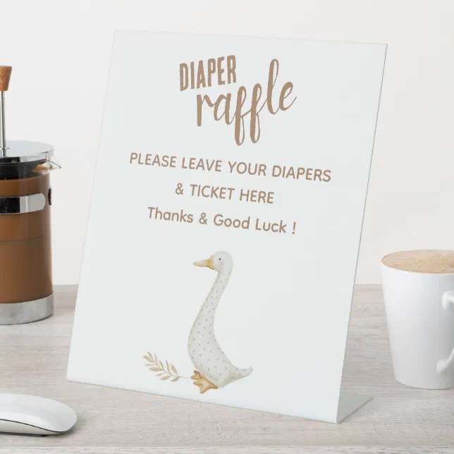 Goose Baby Shower Diaper Raffle Sign | Zazzle