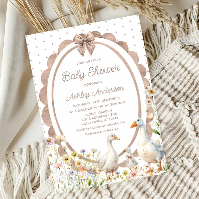 Goose Baby Shower Invitation | Zazzle