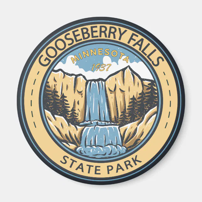 Gooseberry Falls State Park Minnesota Badge Magnet | Zazzle