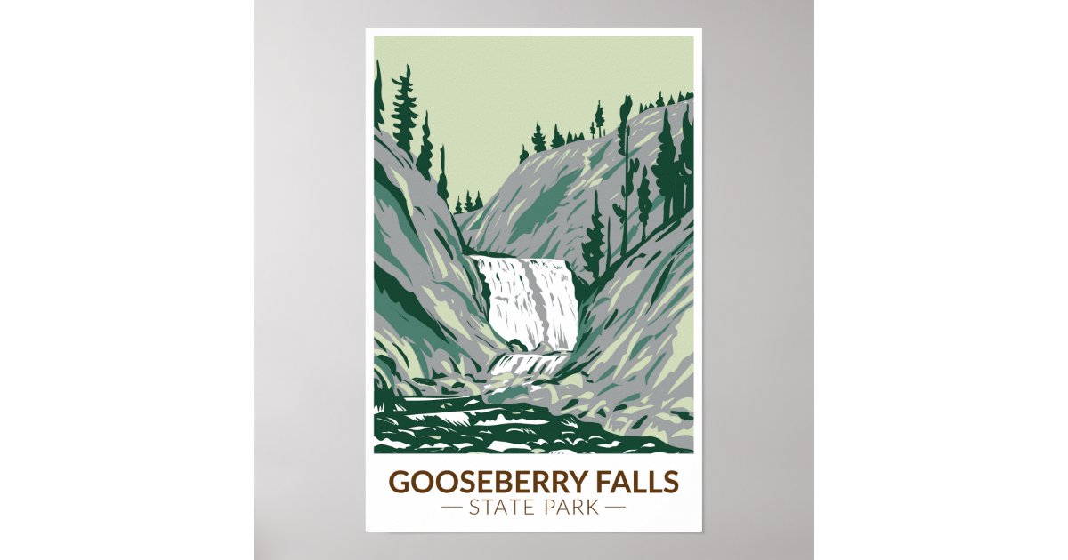 Gooseberry Falls State Park Minnesota Vintage Poster | Zazzle