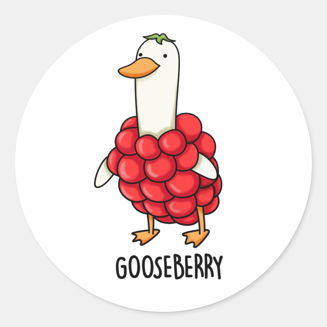 Gooseberry Funny Berry Pun Classic Round Sticker | Zazzle