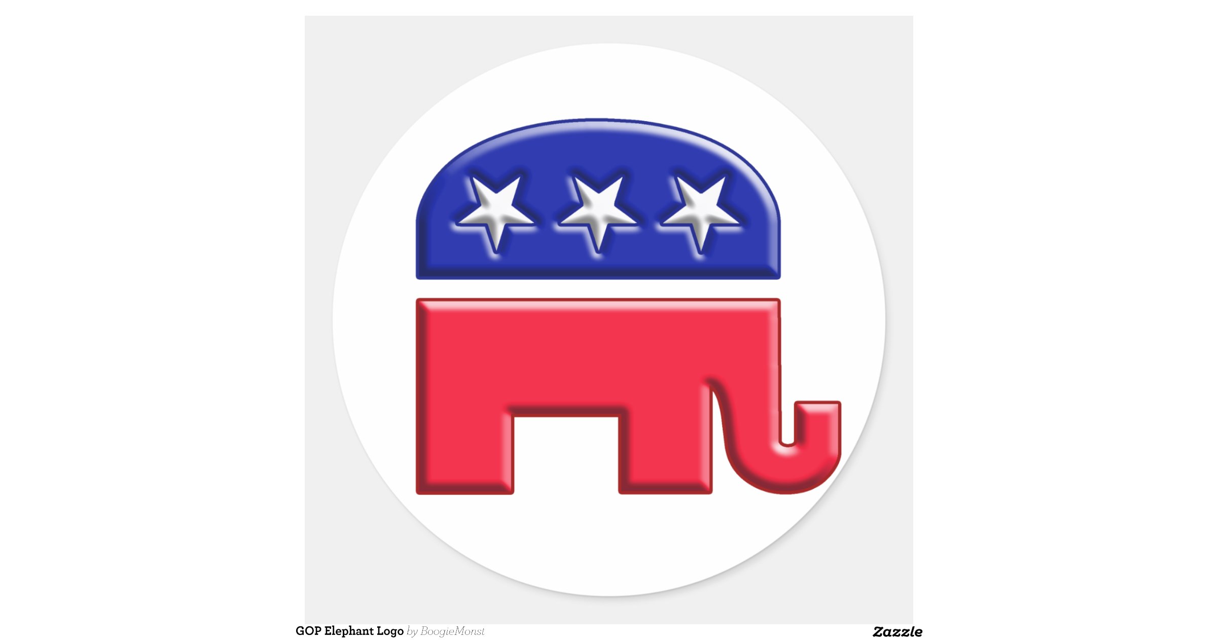 gop_elephant_logo_classic_round_sticker ...