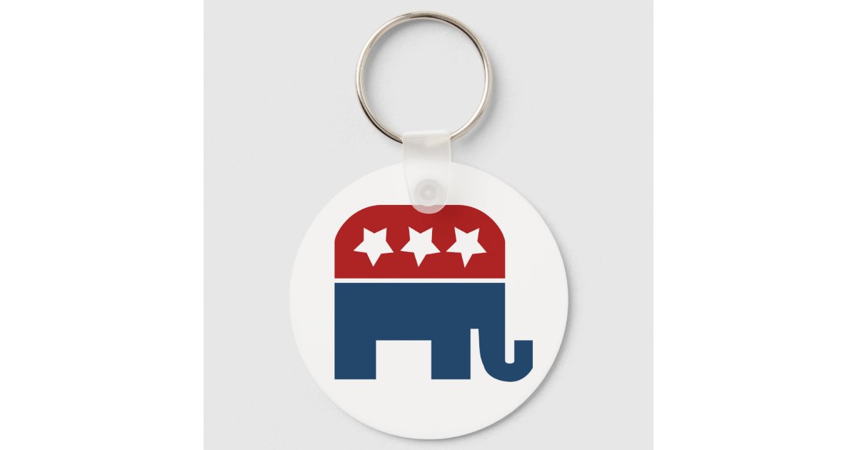 GOP elephant Logo republican design Keychain | Zazzle