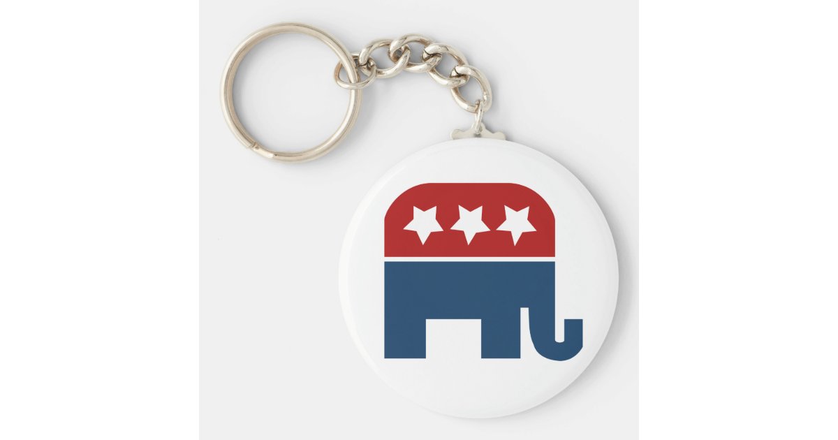 GOP elephant Logo republican design Keychain | Zazzle