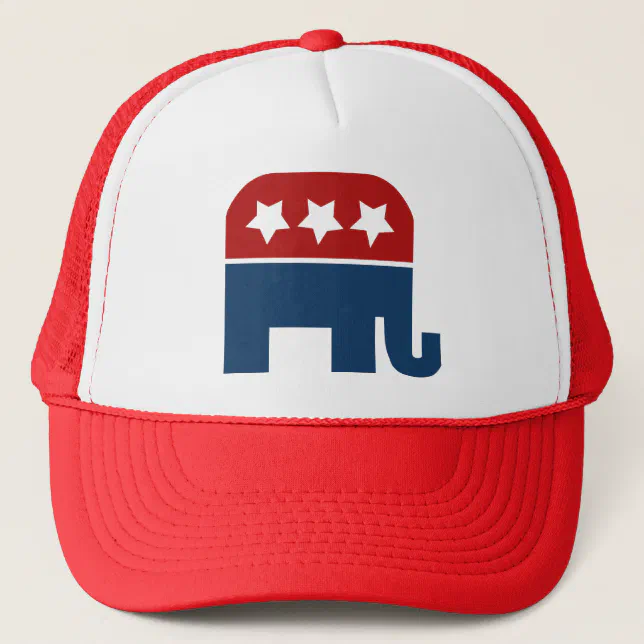 GOP elephant Logo republican design Trucker Hat | Zazzle