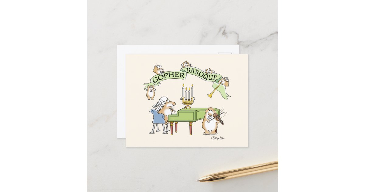 GOPHER BAROQUE by Sandra Boynton Postcard | Zazzle