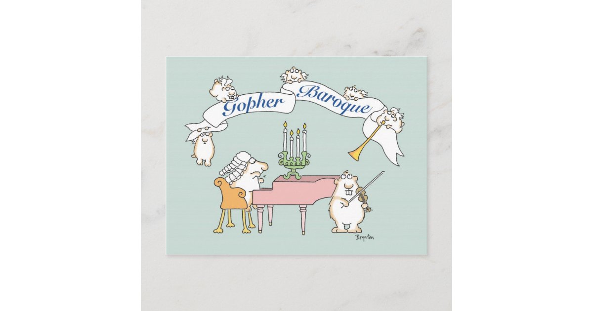 GOPHER BAROQUE postcard by Sandra Boynton | Zazzle