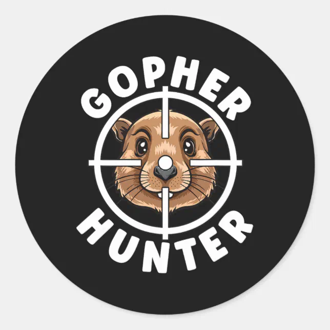 Gopher Hunter Crosshairs Trap Hunting Classic Round Sticker | Zazzle