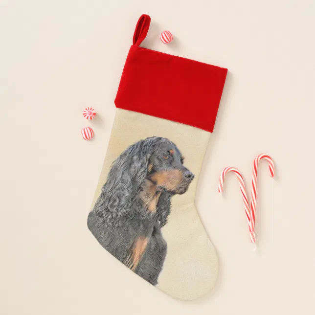 Gordon Setter Painting - Cute Original Dog Art Christmas Stocking | Zazzle