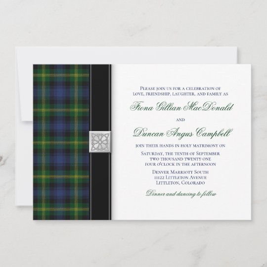 Gordon Tartan Wedding Invitation | Zazzle.com